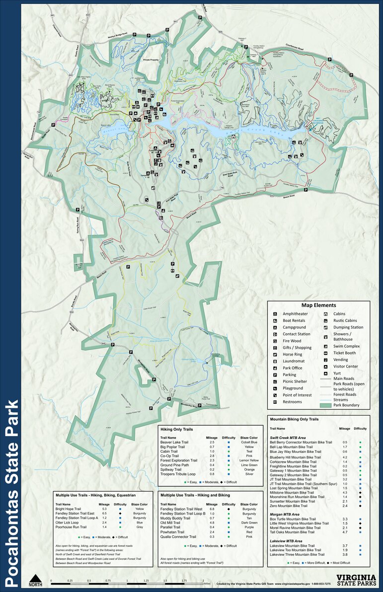 Pocahontas State Park Map by Virginia State Parks | Avenza Maps