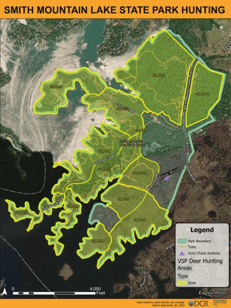 Smith Mountain Lake State Park - Hunt Map by Virginia State Parks ...