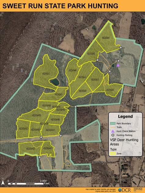 Sweet Run State Park Hunt Map by Virginia State Parks | Avenza Maps