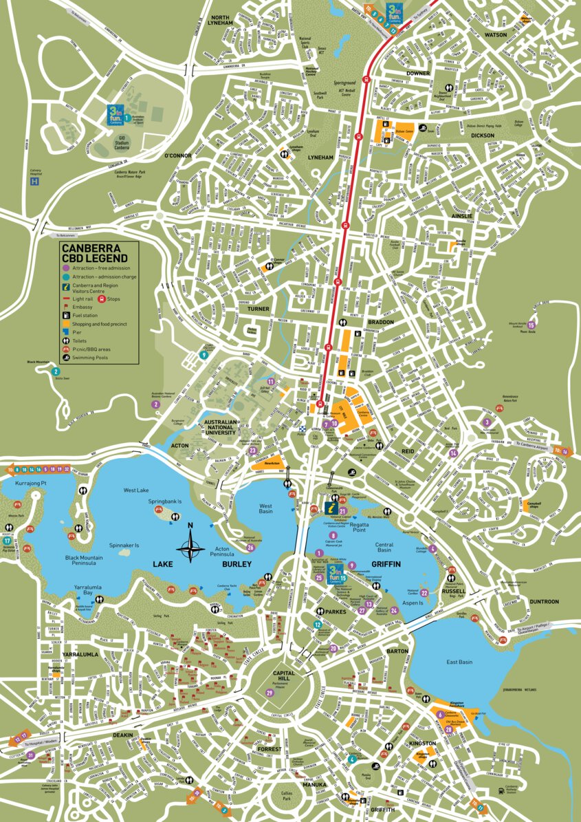 Canberra City Map by Visit Canberra | Avenza Maps