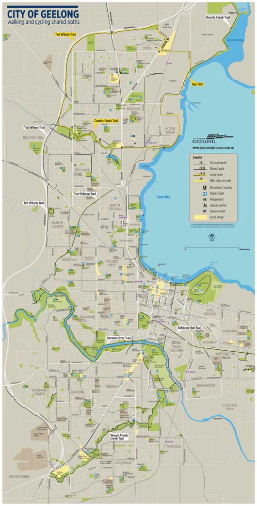 GEELONG - shared paths Map by Visualvoice | Avenza Maps
