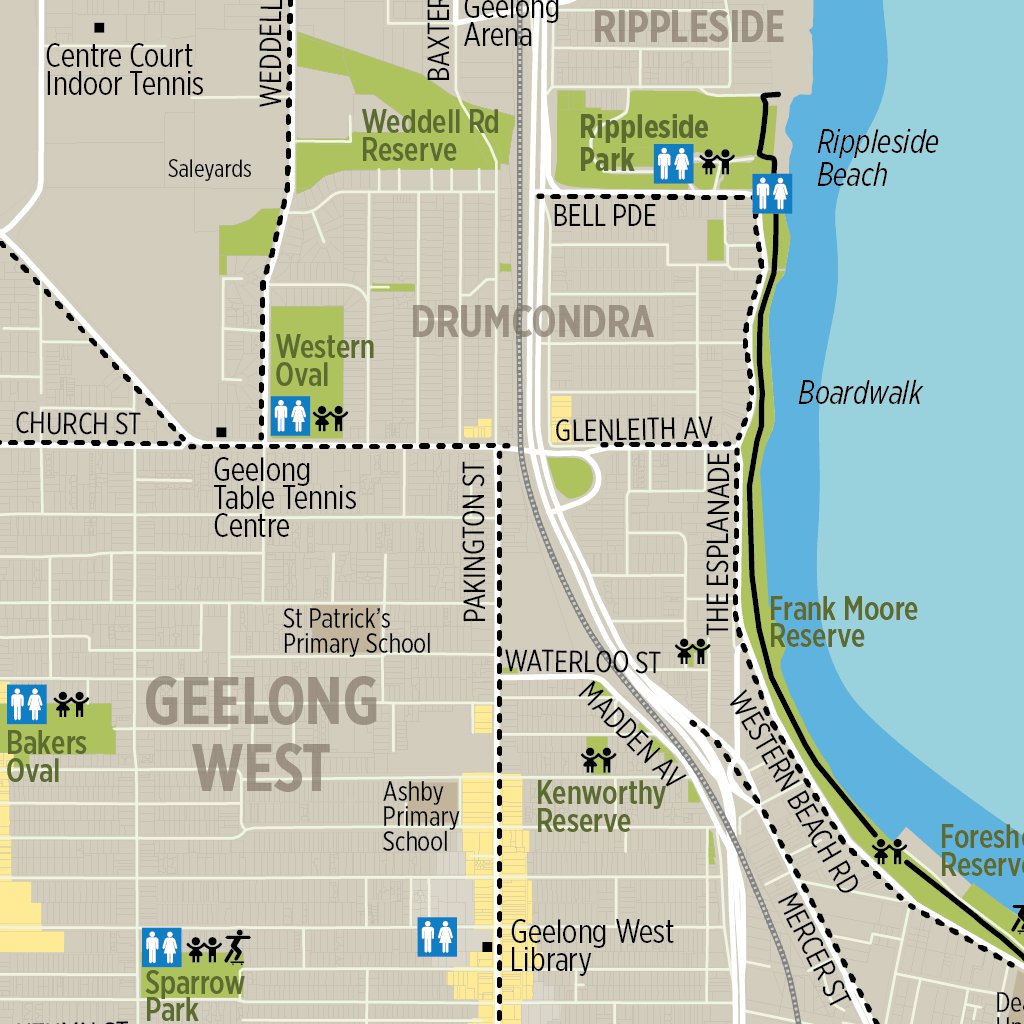 GEELONG - shared paths Map by Visualvoice | Avenza Maps