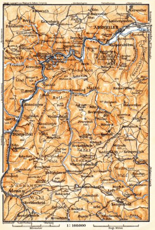 Ahr River valley Map, 1905 by Waldin | Avenza Maps