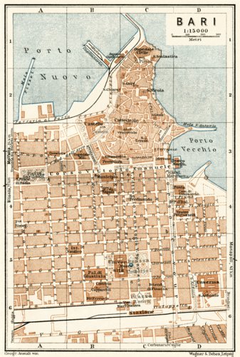 Bari town plan, 1929 Map by Waldin | Avenza Maps