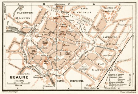 Beaune city Map, 1909 by Waldin | Avenza Maps