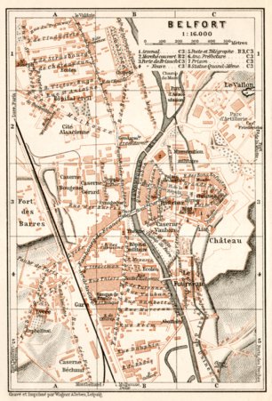 Belfort city Map, 1909 by Waldin | Avenza Maps