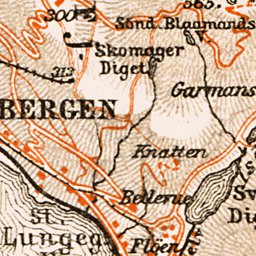 Bergen city Map, 1931 by Waldin | Avenza Maps