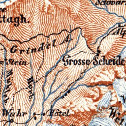 Berne Highlands (Bernese Oberland) Map, 1897 by Waldin | Avenza Maps