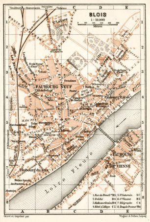 Blois city Map, 1909 by Waldin | Avenza Maps