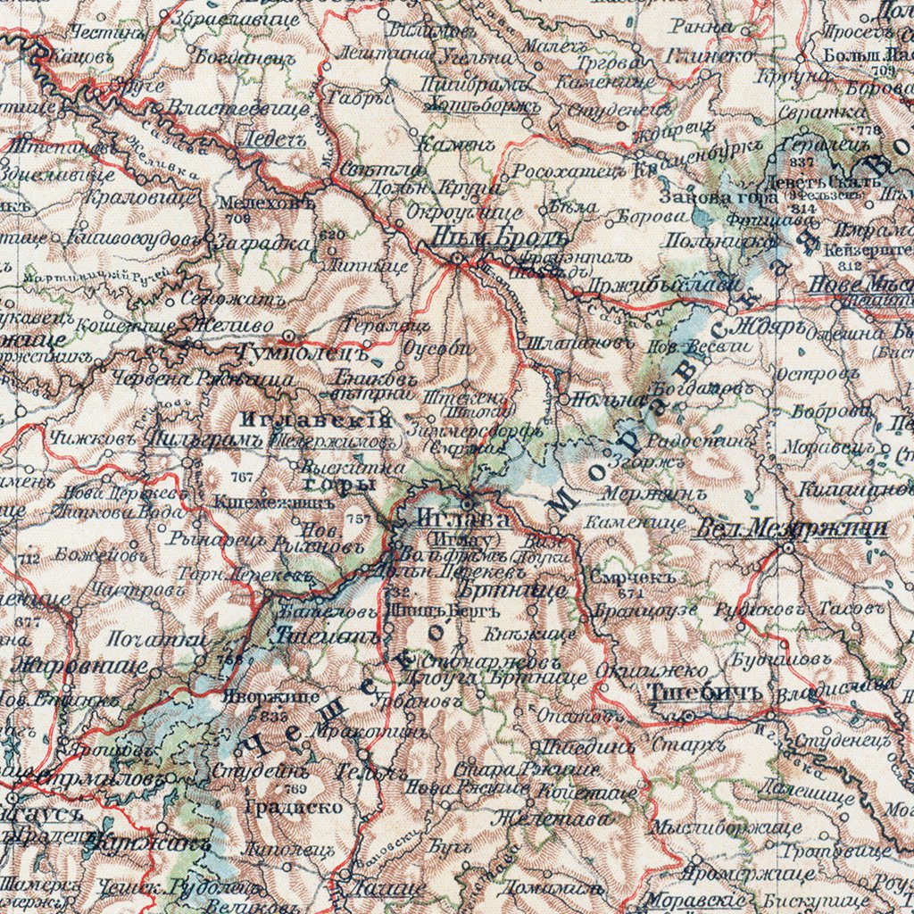 Bohemia, Moravia and Silesia Map (in Russian), 1910 by Waldin | Avenza Maps