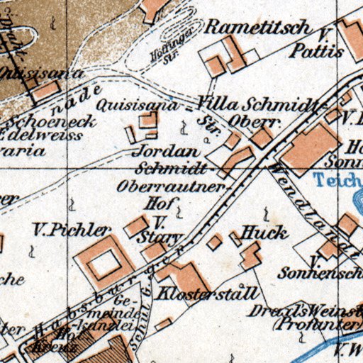Bolzano (Bozen) and Gries, towns Map, 1911 by Waldin | Avenza Maps