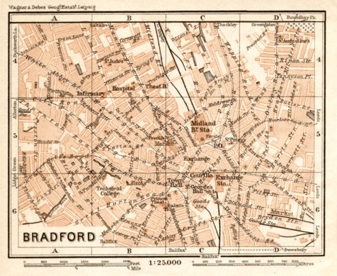 Bradford city Map, 1906 by Waldin | Avenza Maps