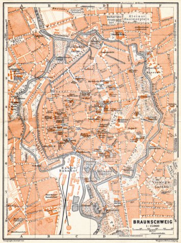 Braunschweig city Map, 1906 by Waldin | Avenza Maps