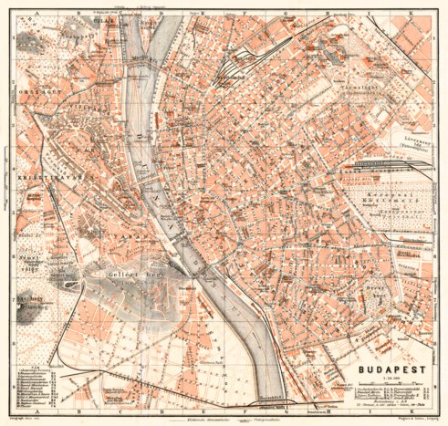 Budapest city Map, 1913 by Waldin | Avenza Maps