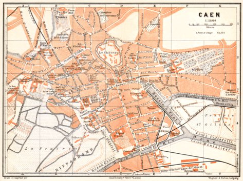 Caen city Map, 1910 by Waldin | Avenza Maps