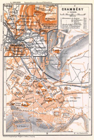 Chambéry city Map, 1913 (1:15,000) by Waldin | Avenza Maps