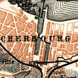 Cherbourg city Map, 1913 by Waldin | Avenza Maps