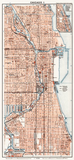 Chicago I city Map, 1909 by Waldin | Avenza Maps
