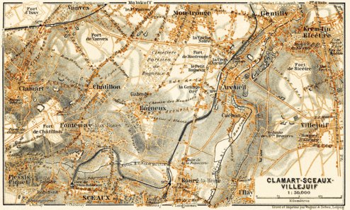 Clamart, Sceaux and Villejuif Map, 1903 by Waldin | Avenza Maps
