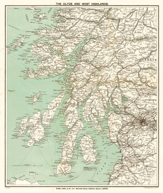 Clyde and the West Highlands Map, 1909 by Waldin | Avenza Maps