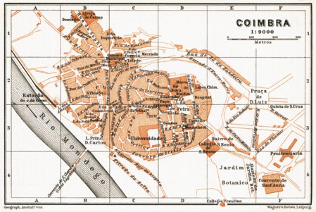 Coimbra city Map, 1899 by Waldin | Avenza Maps