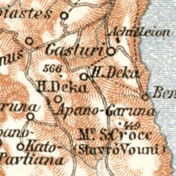 Corfu Isle Map, 1912. With town plan of Corfu (Kerkyra) by Waldin ...