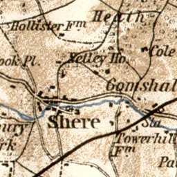 Dorking, Guildford and their environs Map, 1906 by Waldin | Avenza Maps