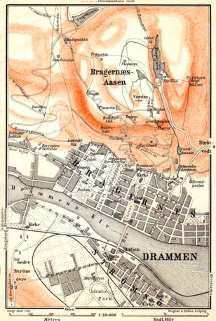 Drammen town plan, 1910 Map by Waldin | Avenza Maps