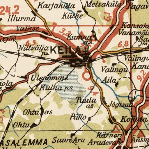 Estonian Road Map, Plate 6: Paldiski. 1938 by Waldin | Avenza Maps