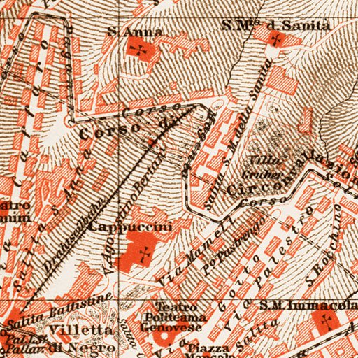 Genoa (Genova) city Map, 1913 (1:13,265 scale) by Waldin | Avenza Maps