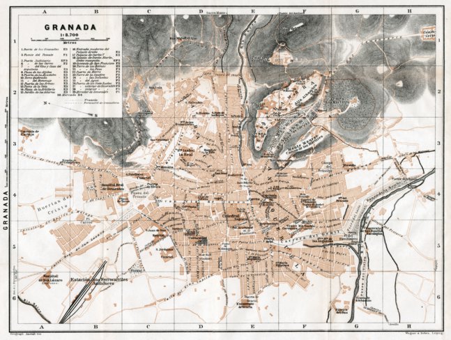 Granada city Map, 1913 by Waldin | Avenza Maps