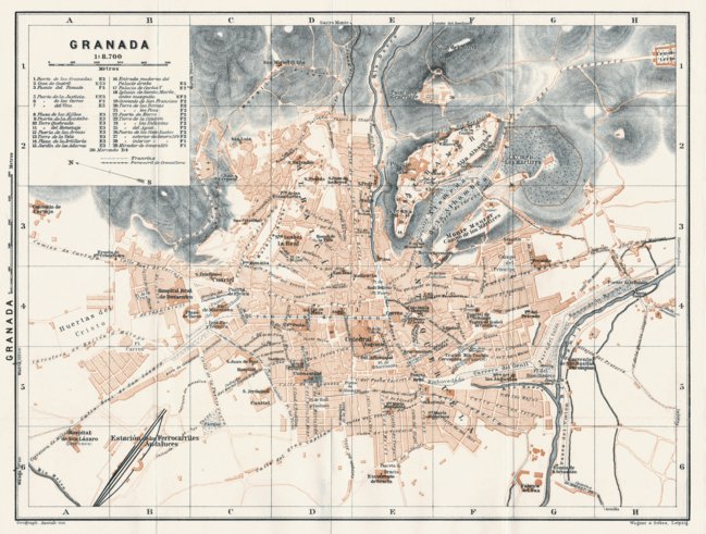 Granada city Map, 1929 by Waldin | Avenza Maps