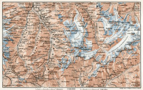 Great St. Bernard and environs Map, 1909 by Waldin | Avenza Maps