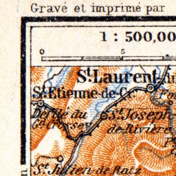 Grésivaundan Mountains. Great Chartreuse (Grande Chartreuse), 1900 Map ...
