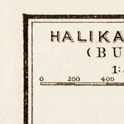 Halicarnassus (Halikarnassós, Bodrum), ancient site Map, 1914 by Waldin ...