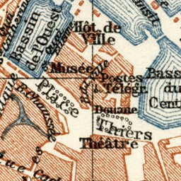 Honfleur city Map, 1913 by Waldin | Avenza Maps