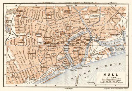 Hull (Kingston upon) city Map, 1906 by Waldin | Avenza Maps