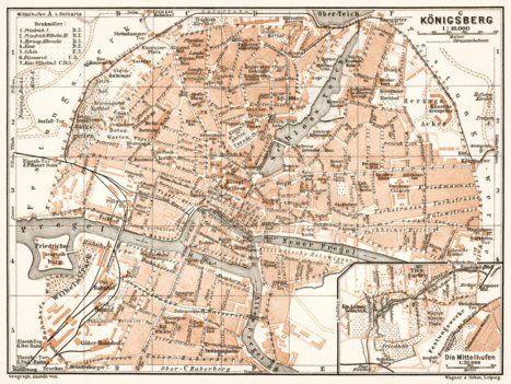 Königsberg (now Kaliningrad) city Map, 1911 by Waldin | Avenza Maps
