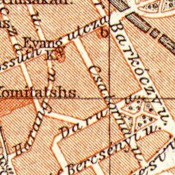 Košice (Kaschau, Kassa) city Map, 1911 by Waldin | Avenza Maps