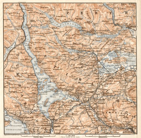 Loch Lomond and the Trossachs Map, 1906 by Waldin | Avenza Maps