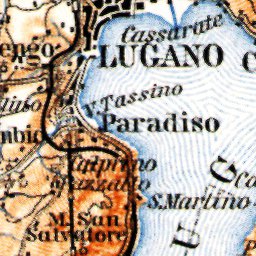 Lugano and environs Map, 1897 by Waldin | Avenza Maps