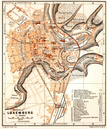 Luxembourg (Luxemburg) city Map, 1904 by Waldin | Avenza Maps