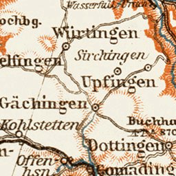Map of the Central Swabian Jura (Mittlere Schwäbische Alb), 1909 by ...
