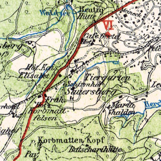 Map of the environs of Baden-Baden, 1927 by Waldin | Avenza Maps