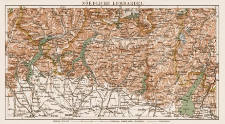 Map of the North Lombardy, 1903 by Waldin | Avenza Maps