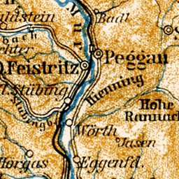 Map of the Steyr (Steirische) and Carinthian (Kärntner) Alps from Murau ...