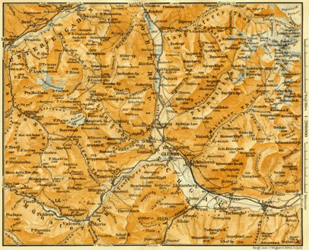 Map of the Upper Vinschgau (Val Venosta), 1906 by Waldin | Avenza Maps