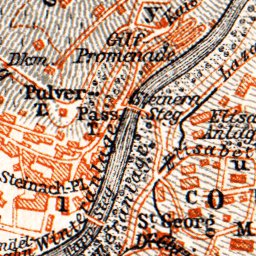 Meran (Merano) and environs Map, 1911 by Waldin | Avenza Maps