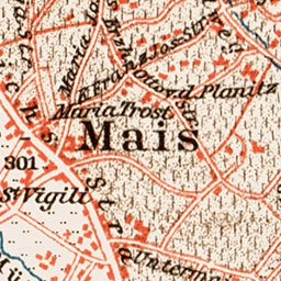 Meran (Merano) environs Map, 1903 by Waldin | Avenza Maps
