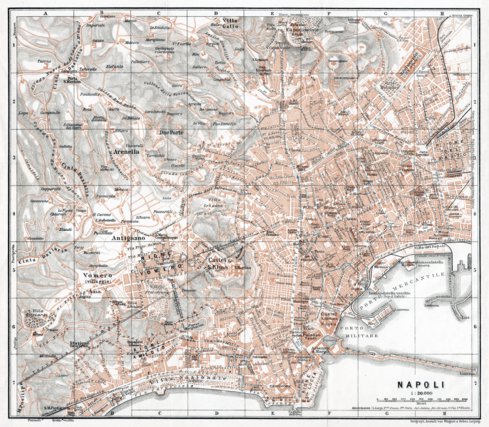 Naples (Napoli) city Map, 1911 by Waldin | Avenza Maps